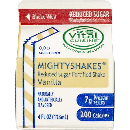 MightyShakes Reduced Sugar Vanilla Shake Beverage, 4 Ounce -- 50 per case