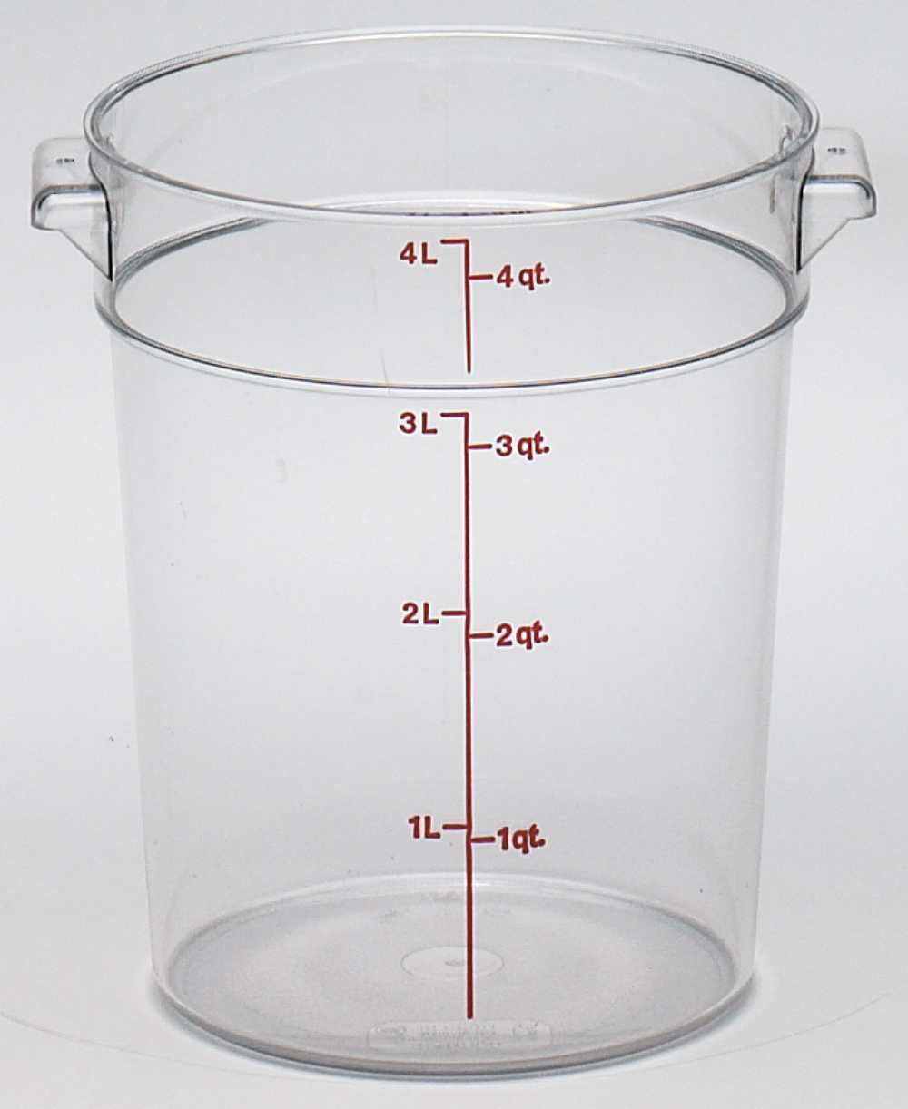 Clear 4 Round Plastic Container, 4 Quart -- 12 per case