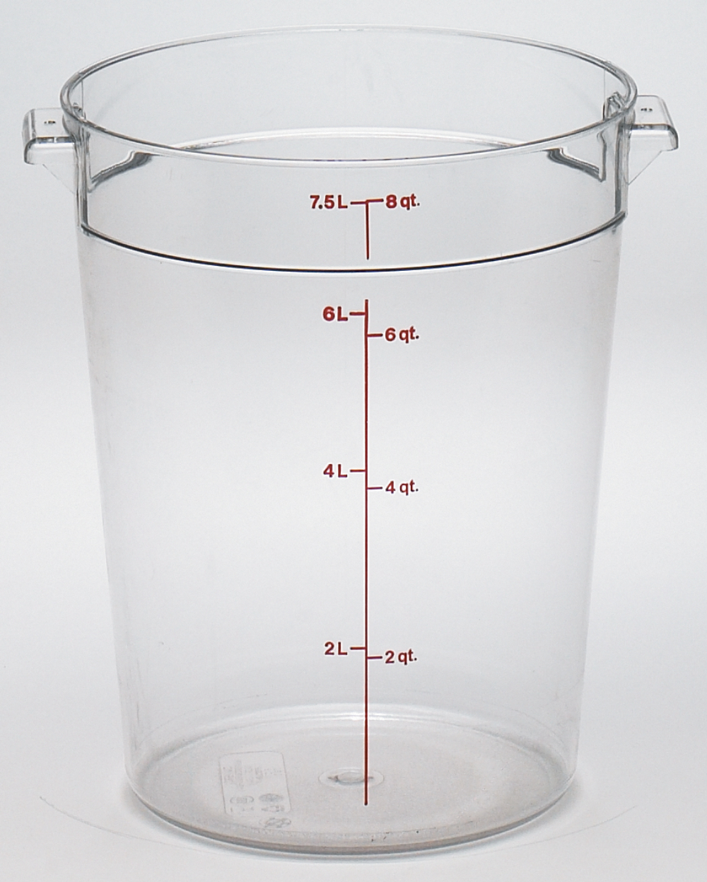 Clear Round Plastic Container, 8 Quart -- 12 per case