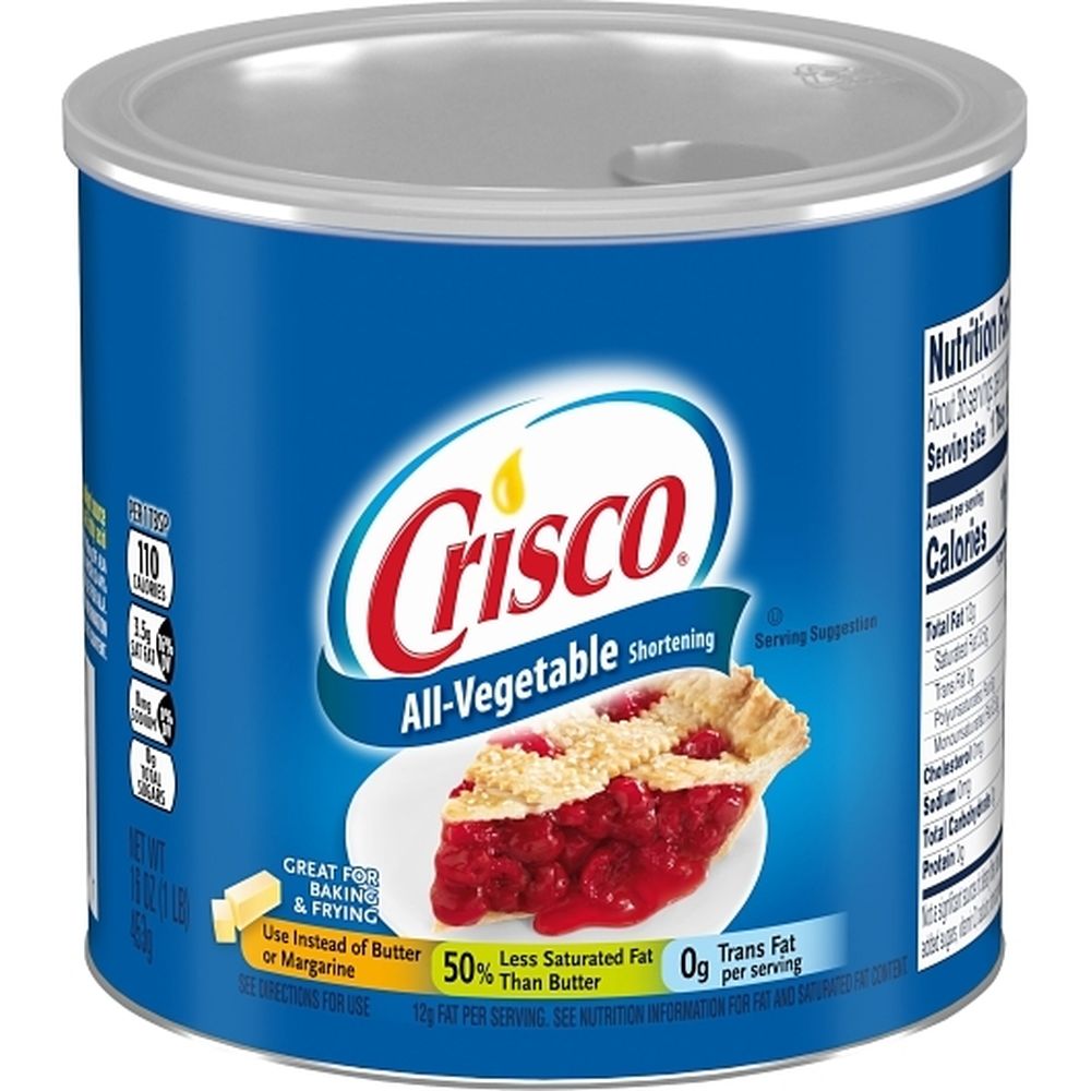 Crisco Less Fat Regular All-Vegetable Shortening, 16 Ounce Can -- 12 ...
