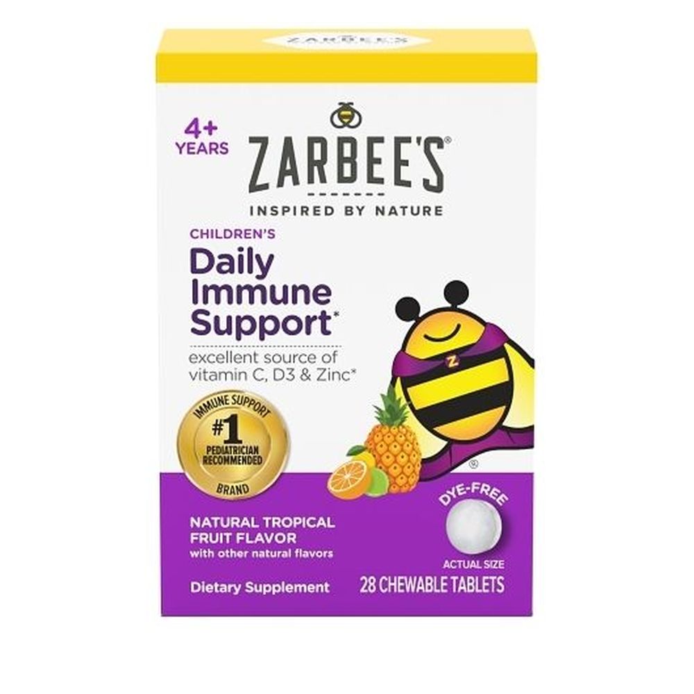 Zarbees Childrens Daily Immune Support Chewable Tablets, 28 count -- 12 ...