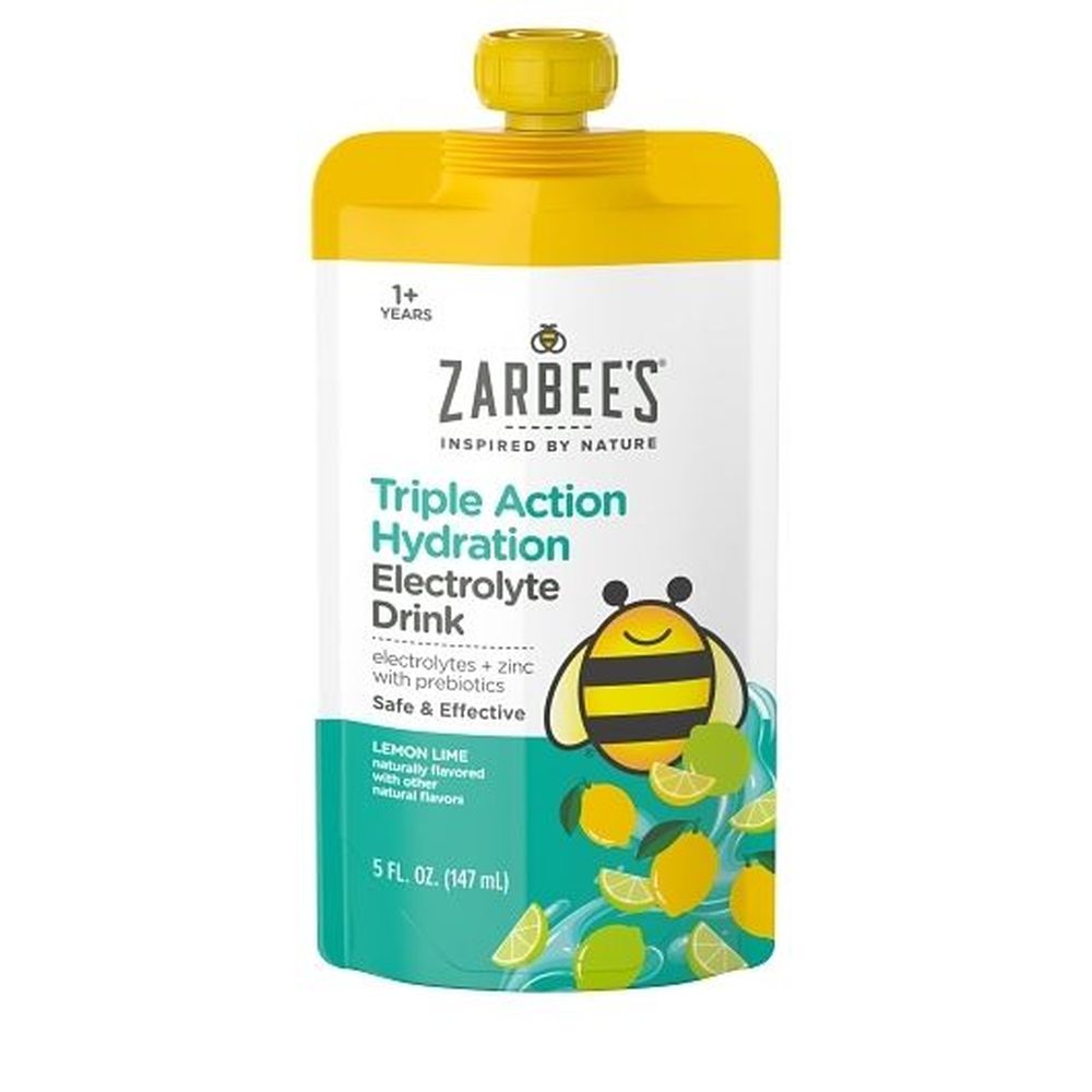 Zarbees Triple Action Hydration Lemon Lime Electrolyte Drink, 15 Fluid ...