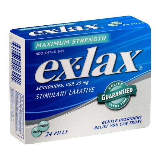Ex Lax Maximum Strength Stimulant Laxative Constipation Relief Pills ...