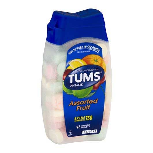 Tums Assorted Fruit Chewable Tablet - 96 count per pack -- 24 Packs per ...