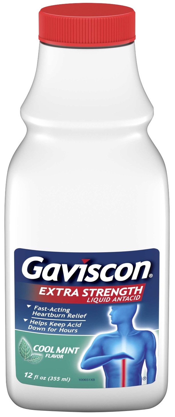 Gaviscon Cool Mint Flavor Extra Strength Antacid Liquid, 12 Fluid Ounce ...