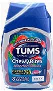 Tums Mixed Berries Chewy Bites - 8 count per pack -- 72 packs per case