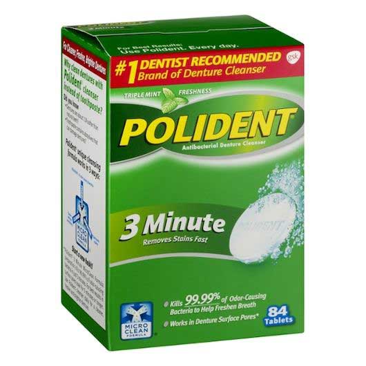 Polident 3 Minute Denture Cleanser Tablet - 84 count per pack -- 6 ...