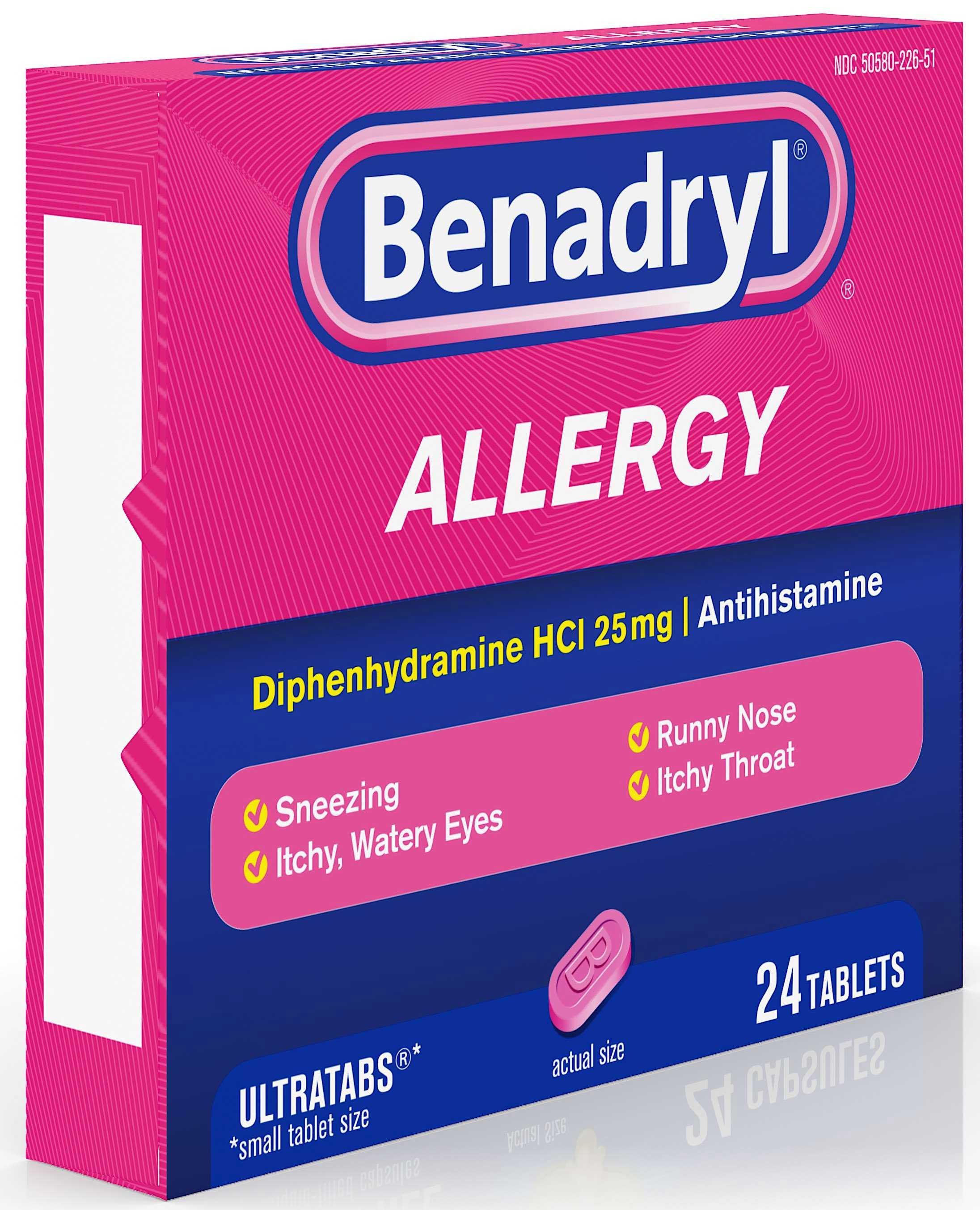 Pfizer Benadryl Allergy Ultratab Tablet, 24 per unit -- 24 boxes per case