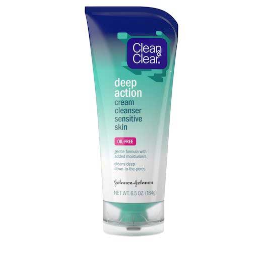 Clean and Clear Sensitive Skin Deep Action Cream Cleanser, 6.5 Ounce ...