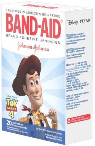 Band Aid Toy Story Assorted Size Adhesive Bandage, 20 count per pack ...