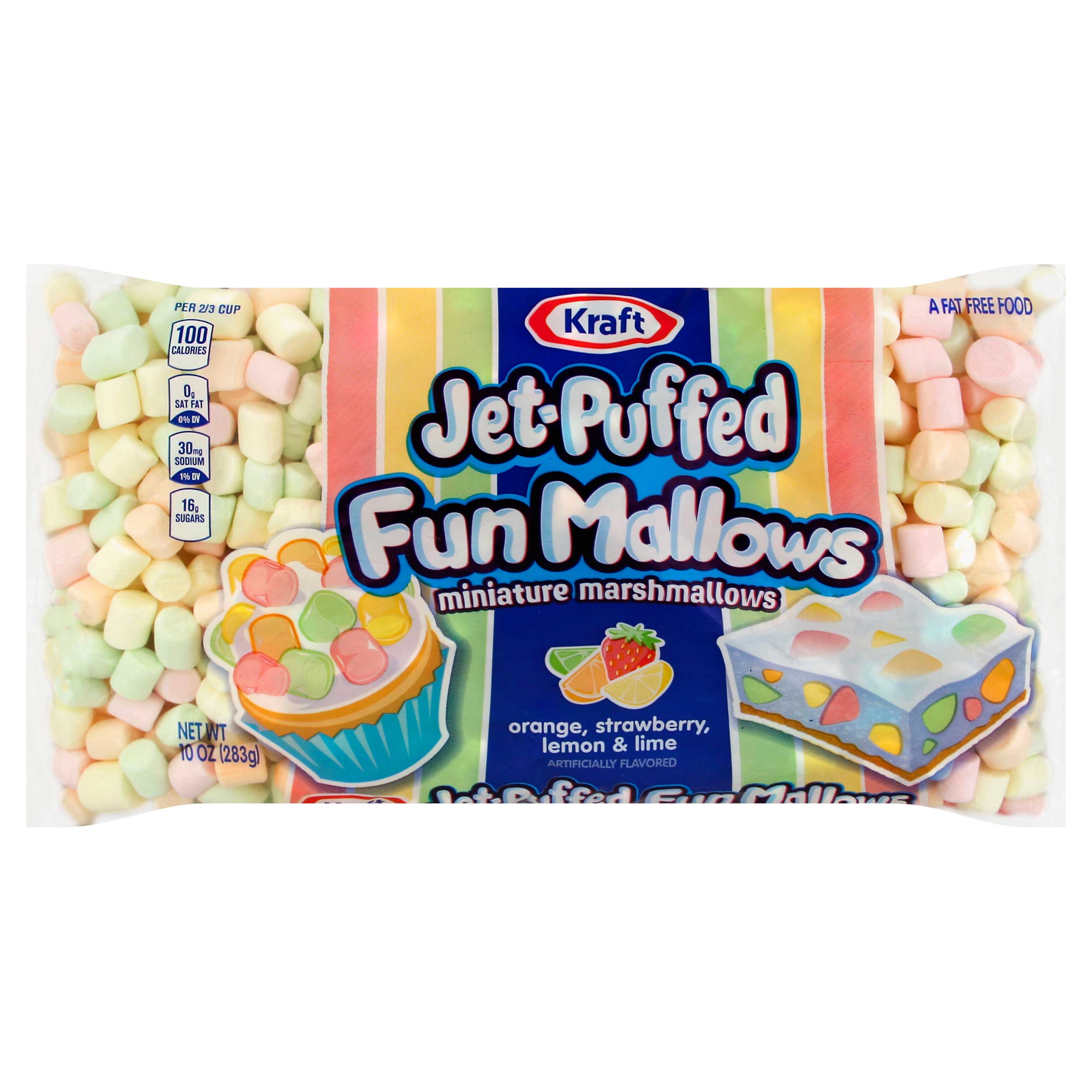 Kraft Jet Puffed Funmallows Colored Mini Marshmallows, 10 Ounce -- 16 ...