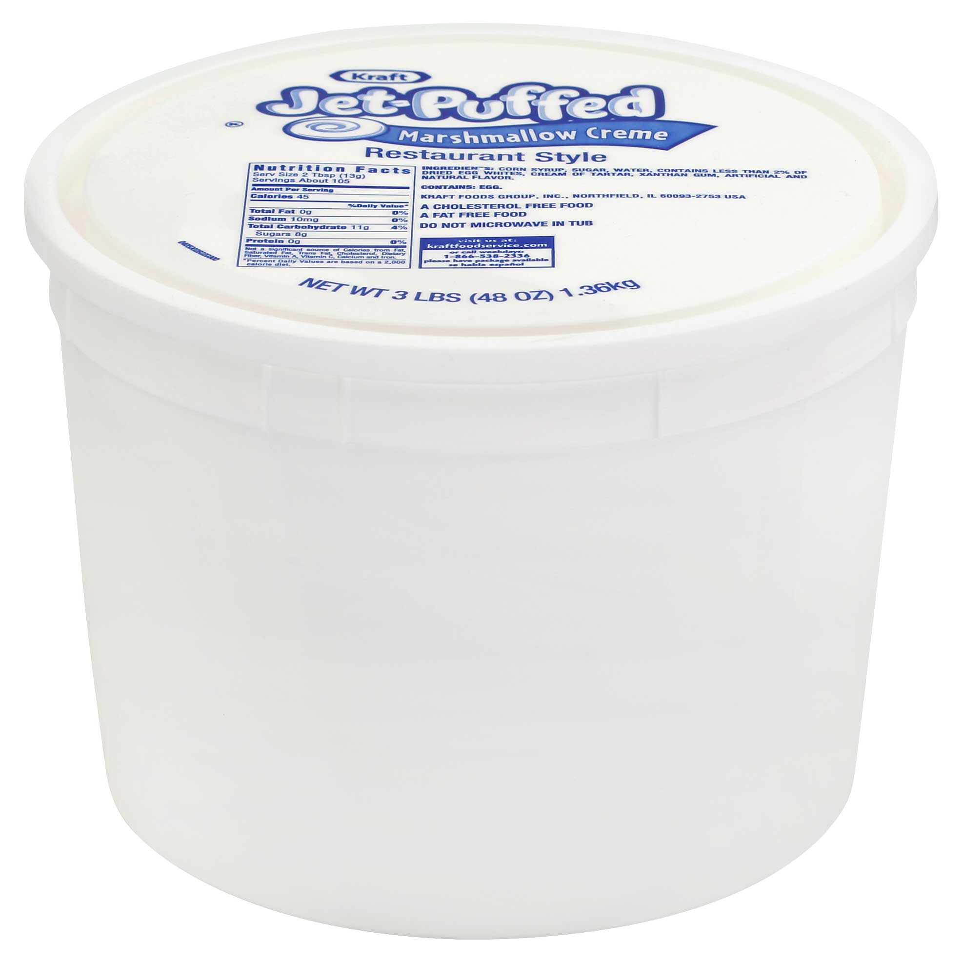 Jet-Puffed Cream Marshmallow Topping, 48 Ounce | FoodServiceDirect.com ...