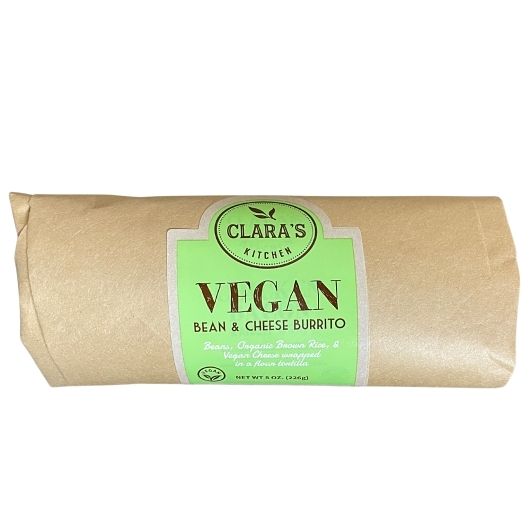 Claras Kitchen Individually Packaged Vegan Bean and Cheese Burrito, 12 ...
