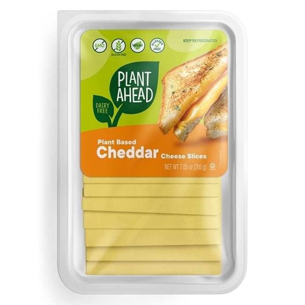 Plant Ahead Plant Based Cheddar Slices, 7.5 Ounce -- 12 per case