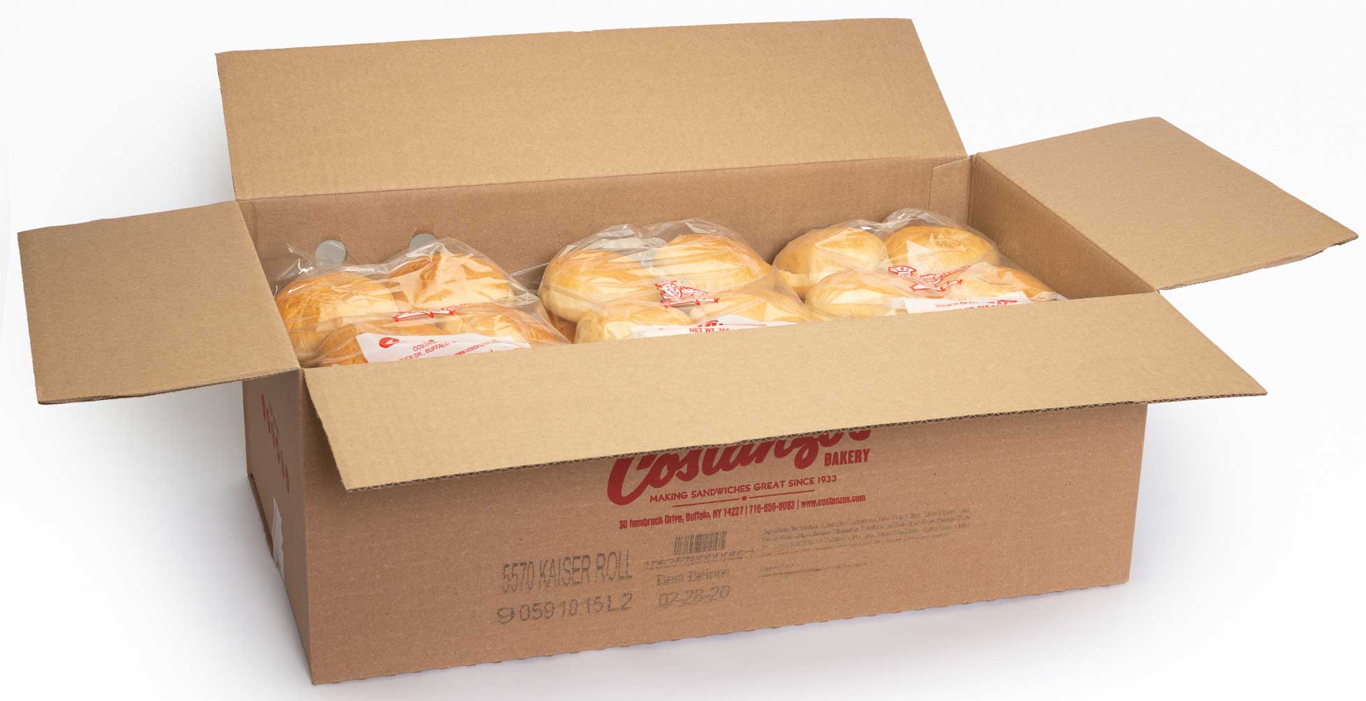 Costanzos Bakery Medium Kaiser Roll Case | FoodServiceDirect