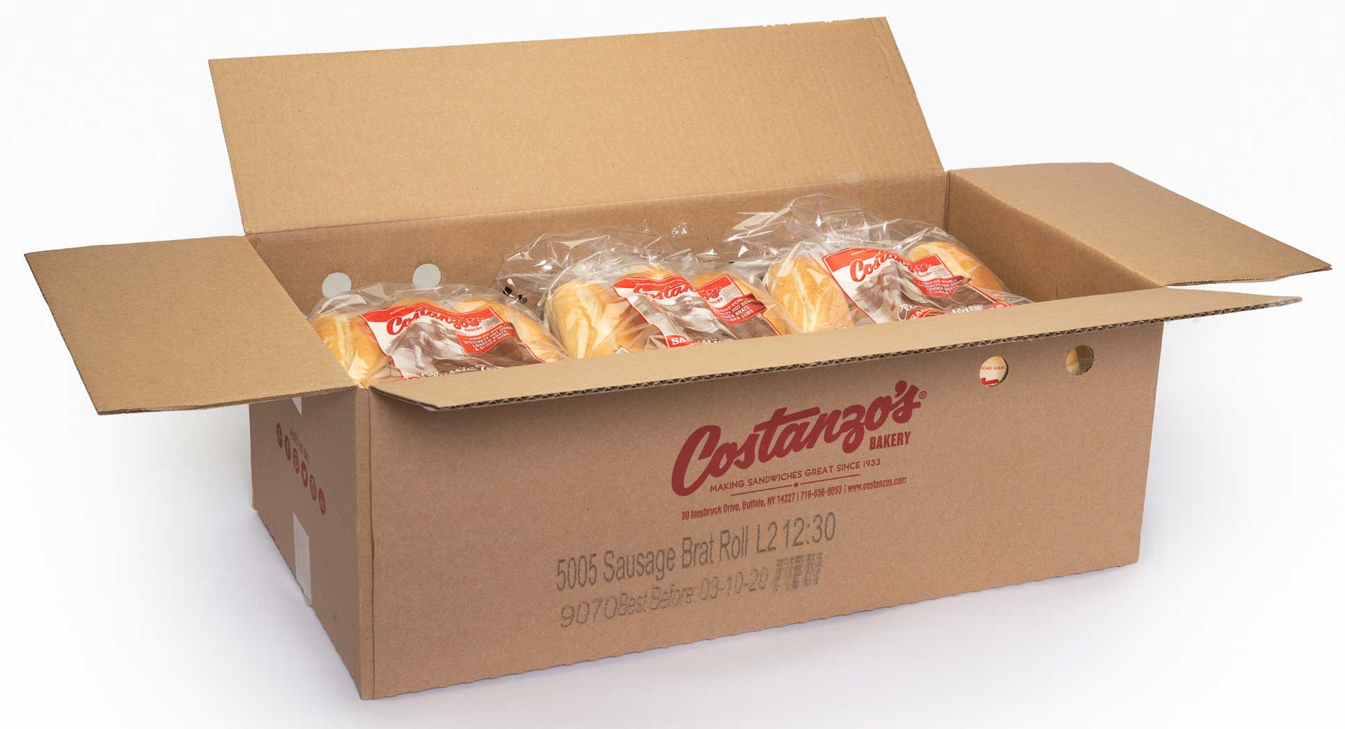 Costanzos Bakery Sausage Brat Roll | FoodServiceDirect