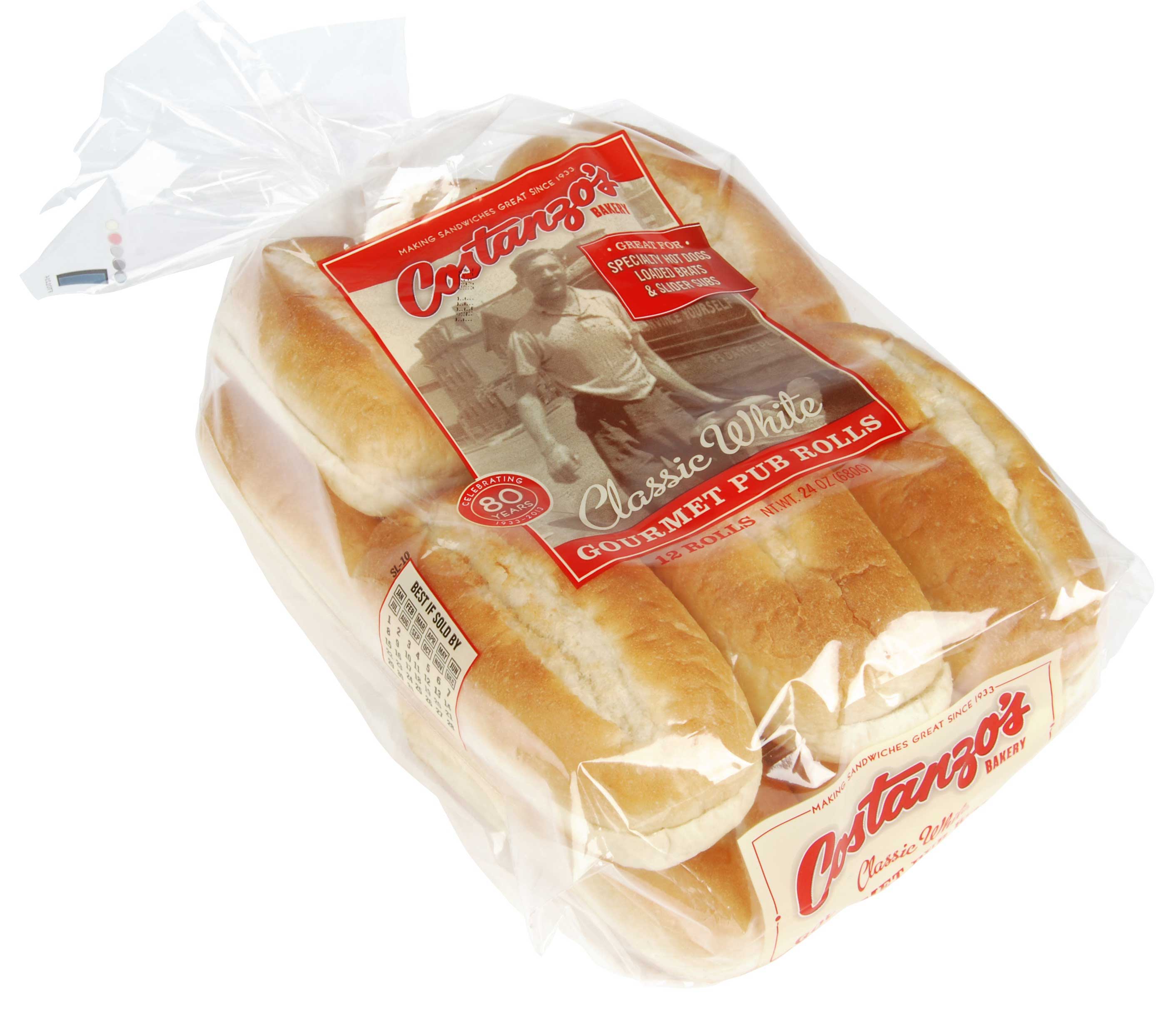 Costanzos Bakery Sausage Brat Roll, 63 Gram -- 72 per case