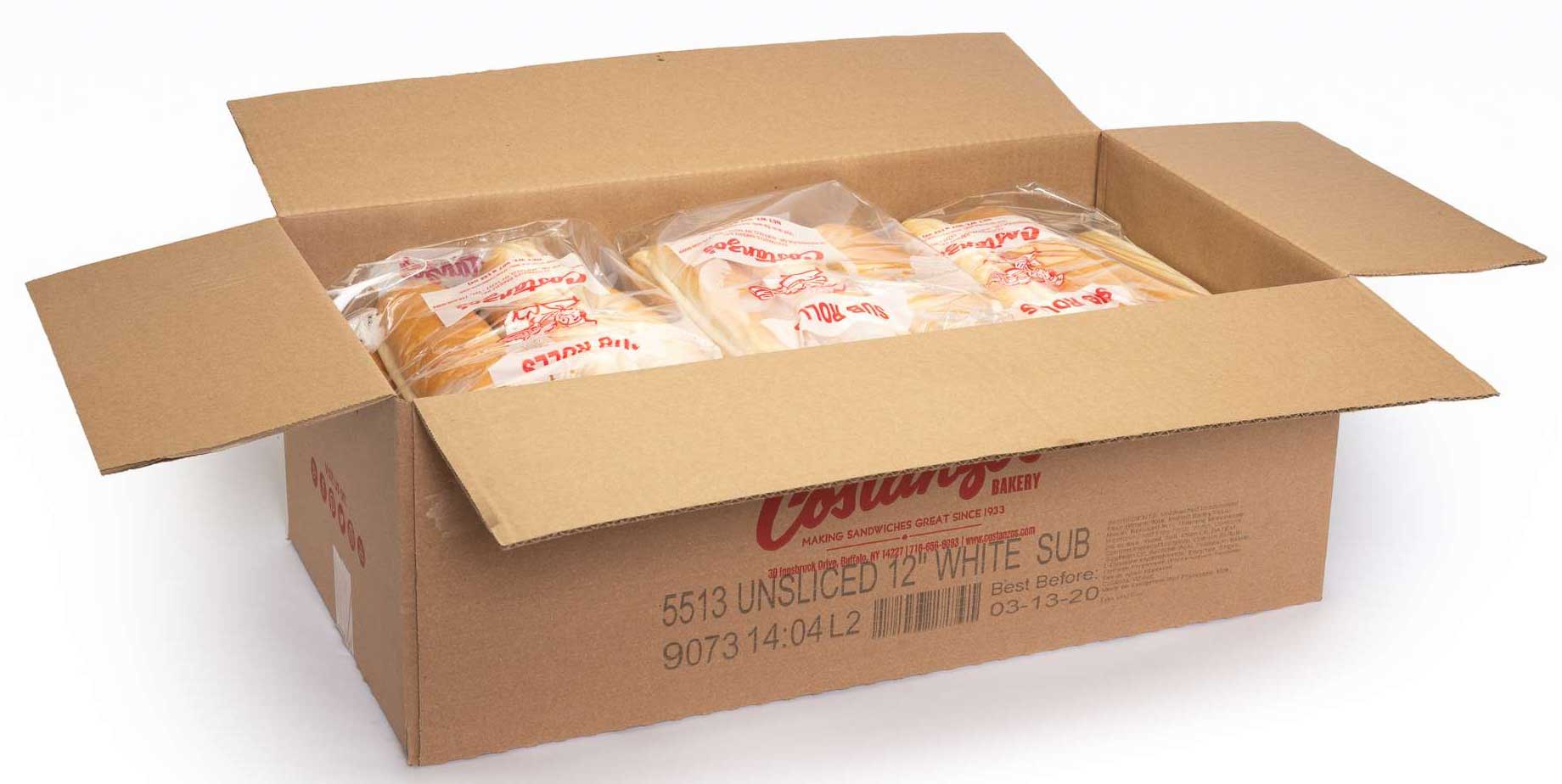 Costanzo’s Bakery White Unsliced Submarine Roll Case | FoodServiceDirect