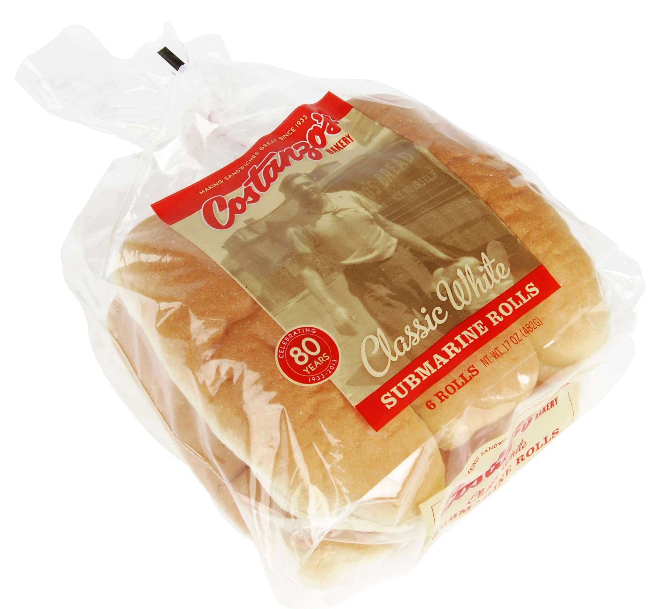 Costanzos Bakery White Submarine Roll, 87 Gram -- 72 per case ...