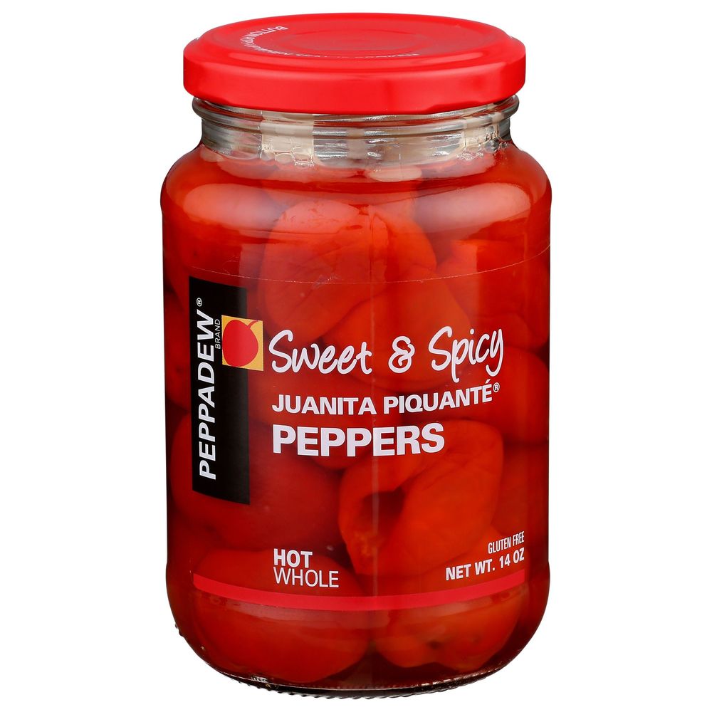 Peppadew Sweet and Spicy Whole Hot Red Juanita Piquante Peppers, 14 ...
