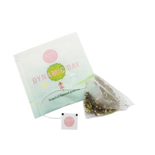 Just-T Dynamic Day Green Tea, Pyramid Box, 20 count -- 6 per case