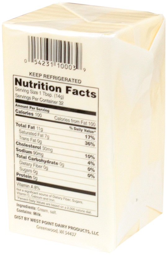 Commodity Butter Solid AA Salted Butter Case | FoodServiceDirect