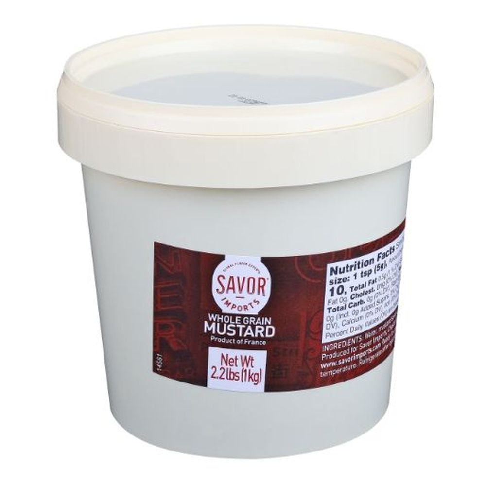 Savor Imports Whole Grain Mustard, 2.2 Pound Tub - 6 per case