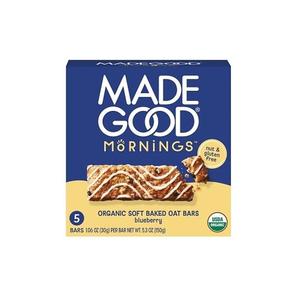 MadeGood Mornings Organic Blue Berry Soft Baked Oat Bar, 5.30 Ounce ...