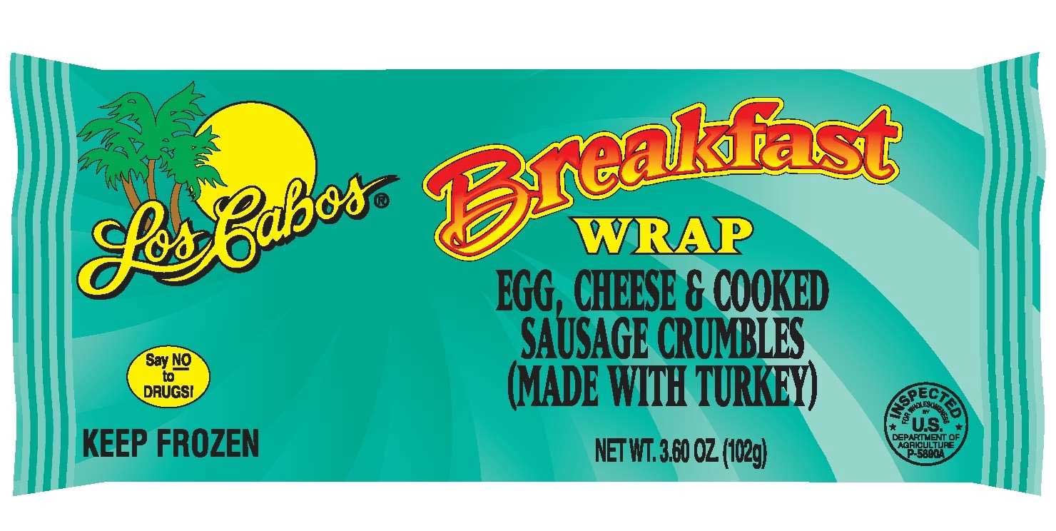 Los Cabos Egg Cheese and Cooked Sausage Crumbles Breakfast Burrito, 3.6 ...
