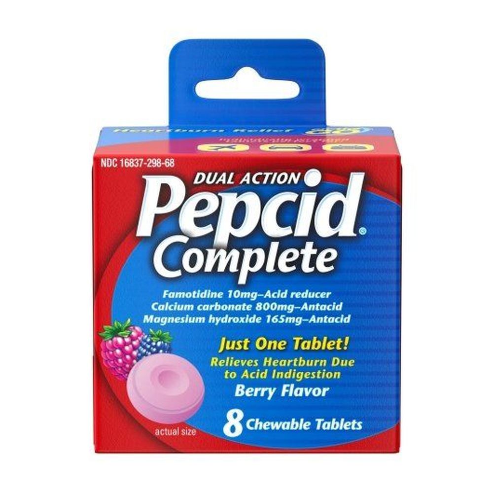 Pepcid Complete Acid Reducer Berry Chewable Tablets, 8 count -- 48 per ...
