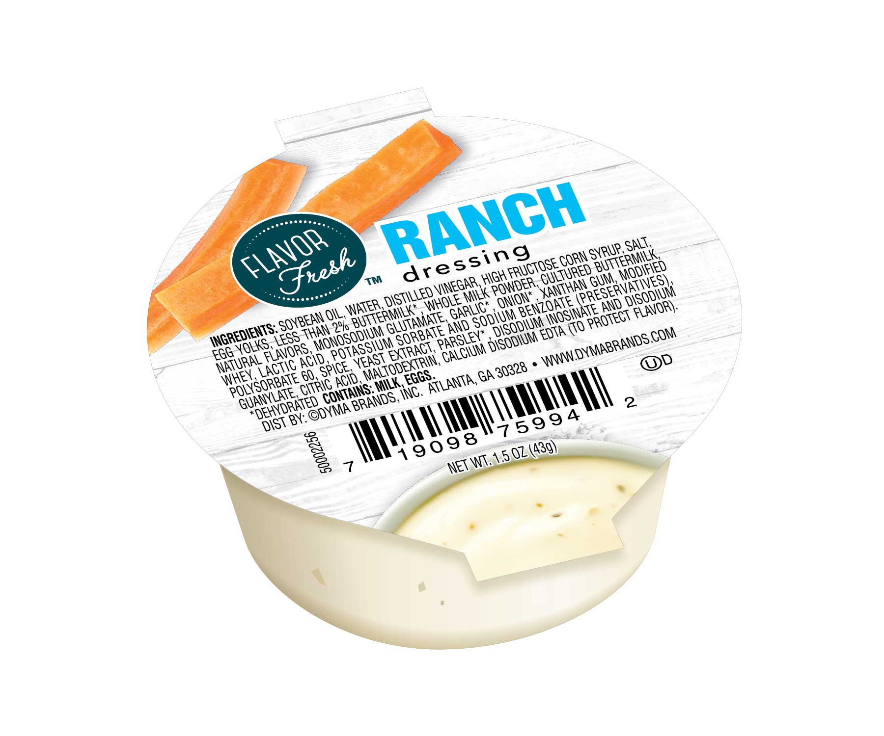 Flavor Fresh Ranch Dressing, 1.5 Ounce Cup -- 100 per case