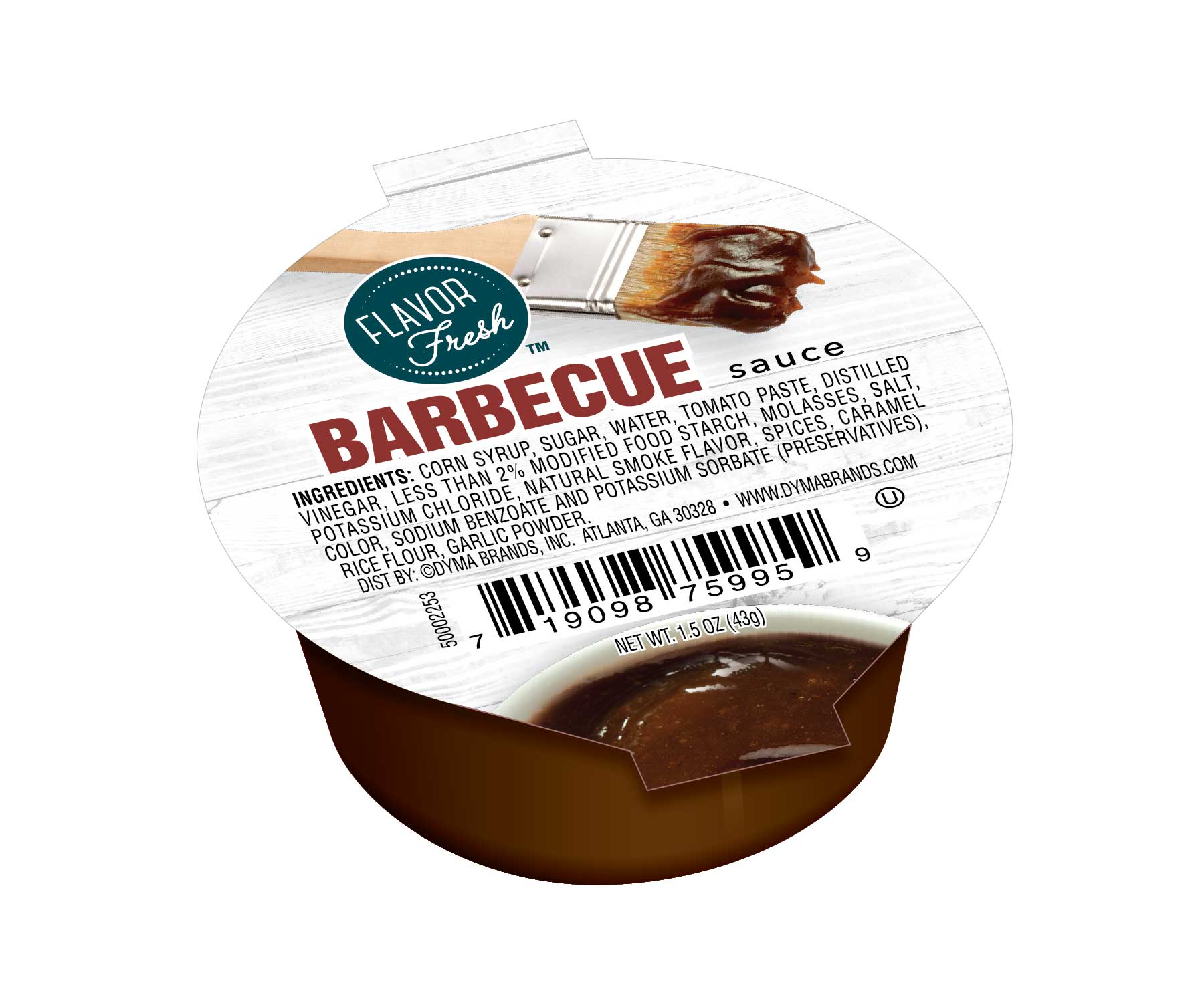 Flavor Fresh Barbeque Sauce, 1.5 Ounce Round Cup -- 100 per case