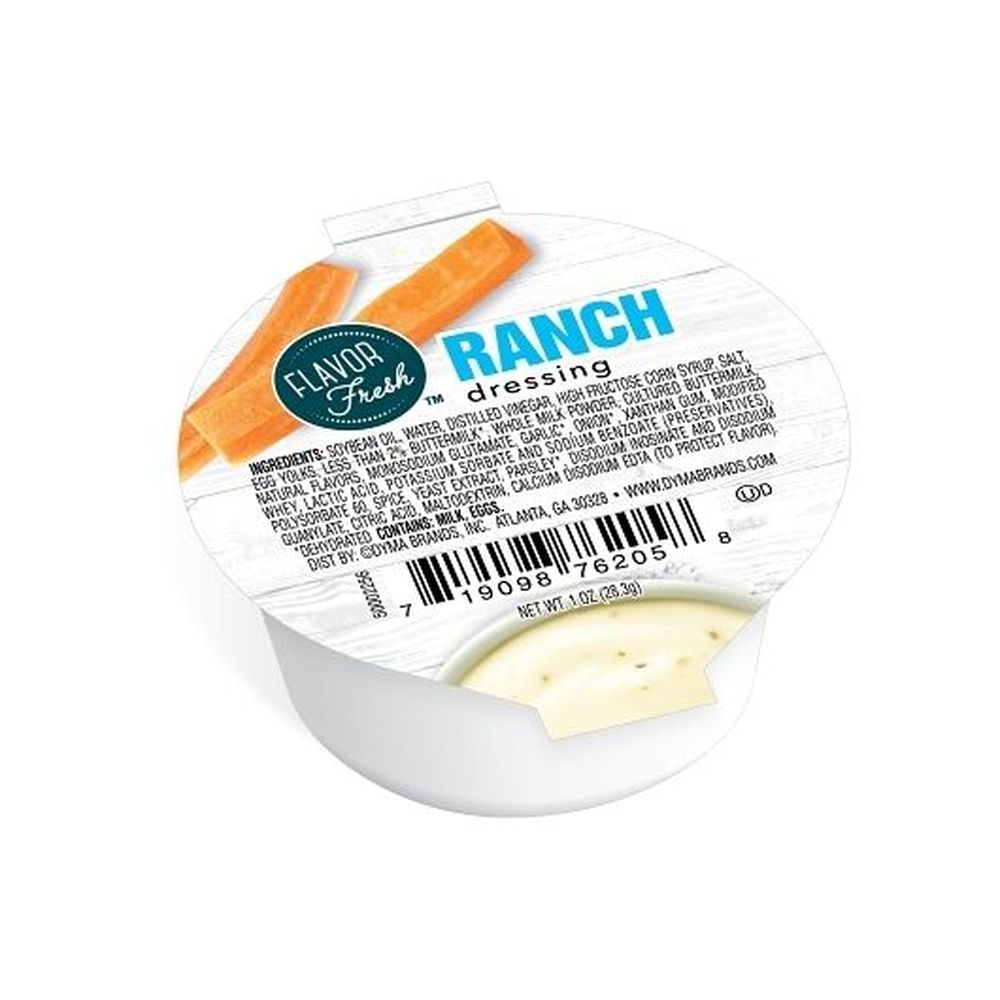Flavor Fresh Ranch Dressing Cups, 1 Ounce -- 100 per case.