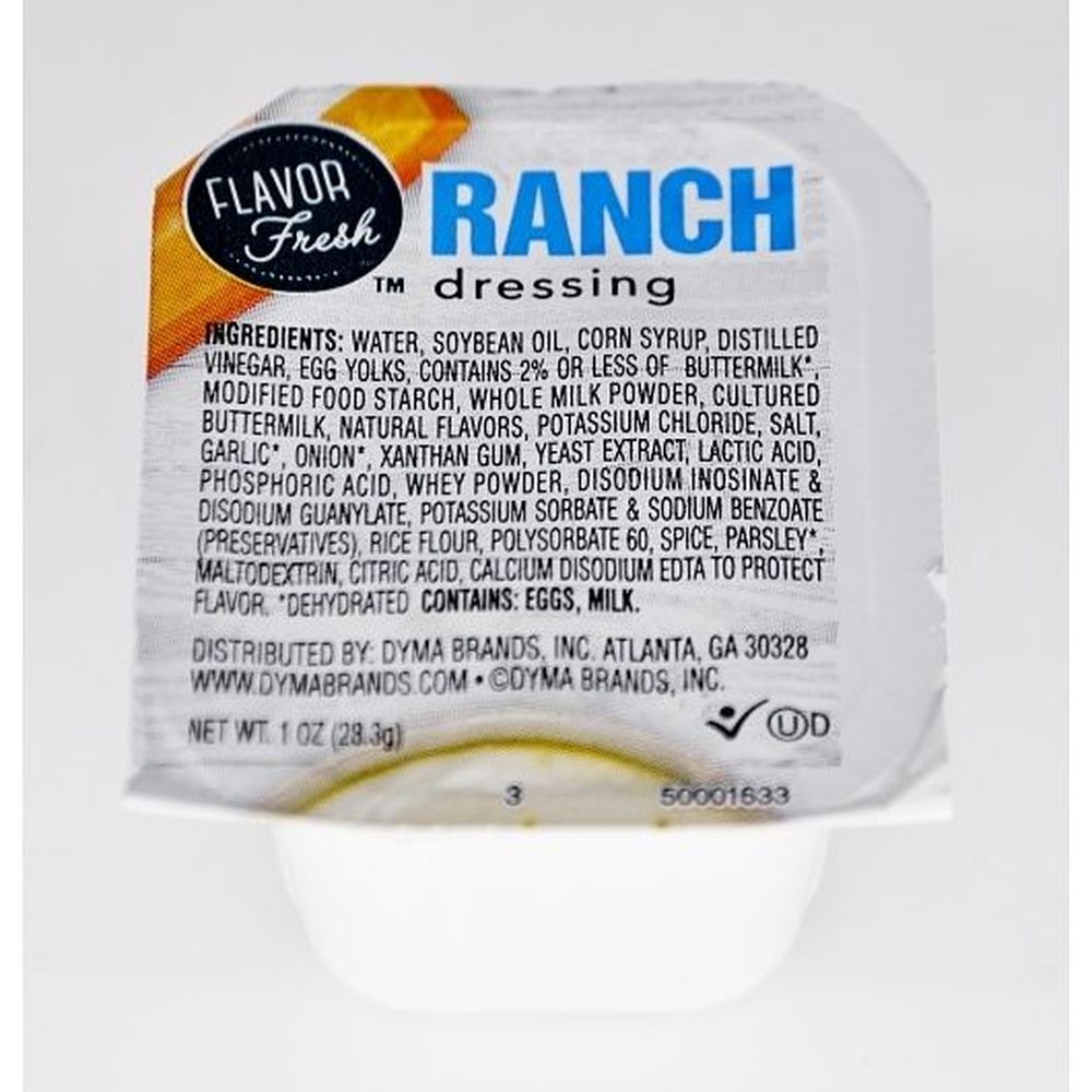 Flavor Fresh B4U Ranch Dressing, 1 Ounce Cup -- 100 per case