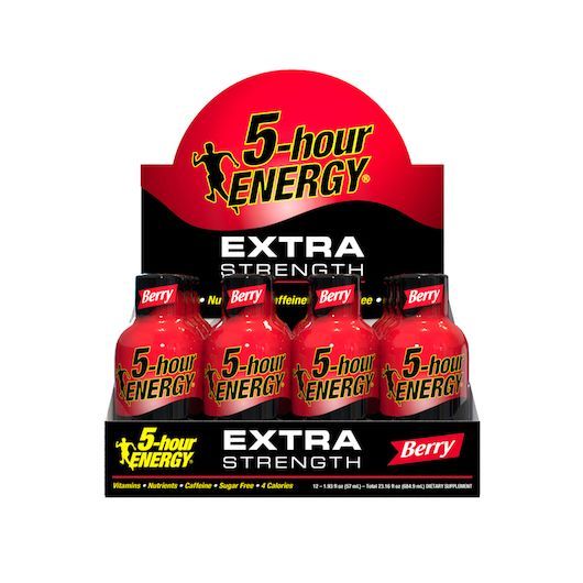 5-Hour Energy 1.93 Ounce Extra Strength Energy Shots - Rolling Display ...