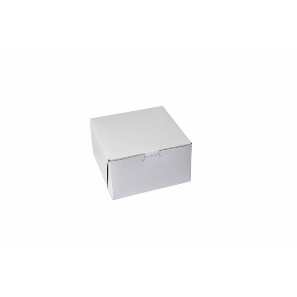BOXit White Lock Corner Square Cardboard Bakery Box, 7 x 7 x 4 inch ...