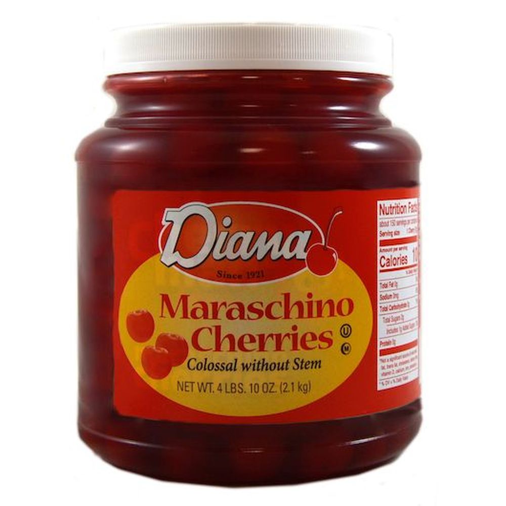 Diana Maraschino Cherry Colossal without Stem, 64 Ounce -- 6 per case