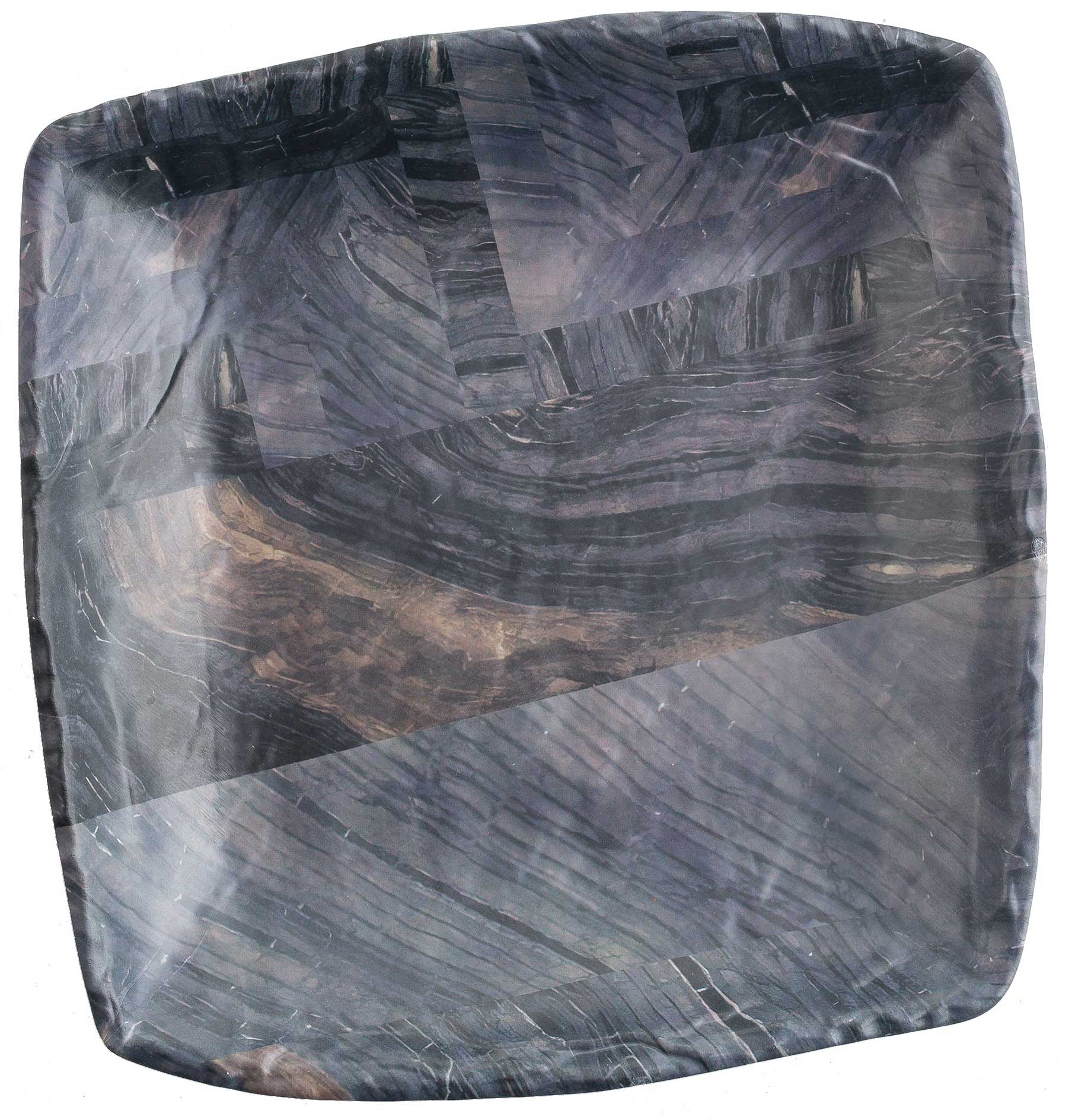Tablecraft Barnwood Wood Pattern Square Melamine Tray -- 12 per case