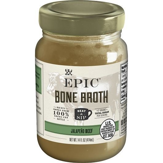 Epic Artisanal Beef Jalapeno Sea Salt Bone Broth, 14 Ounce -- 6 per case