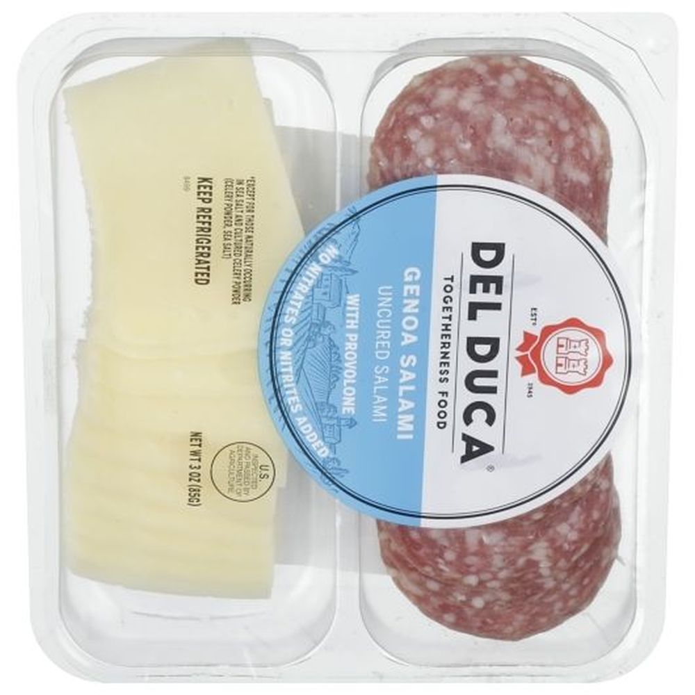 Del Duca Uncured Genoa Salami with Provolone, 3 Ounce -- 12 per case