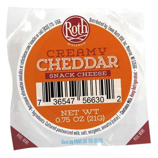Roth Creamy Cheddar Snack Cheese, 4.5 Ounce -- 12 per case