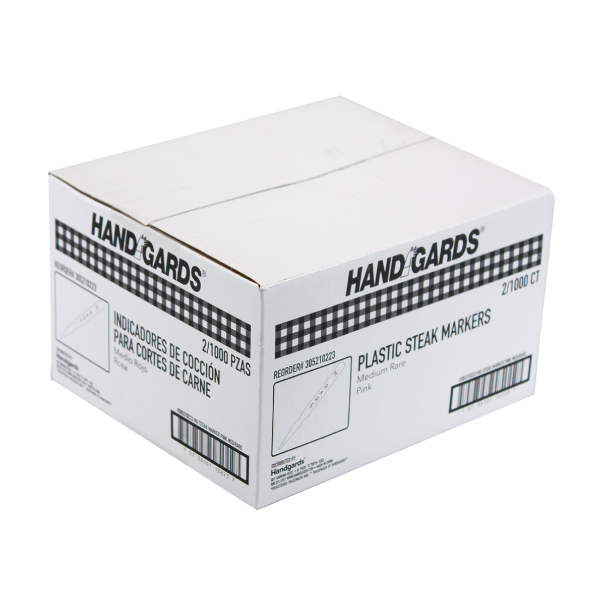Handgards Pink Medium Rare Disposable Plastic Steak Marker -- 2000 per ...