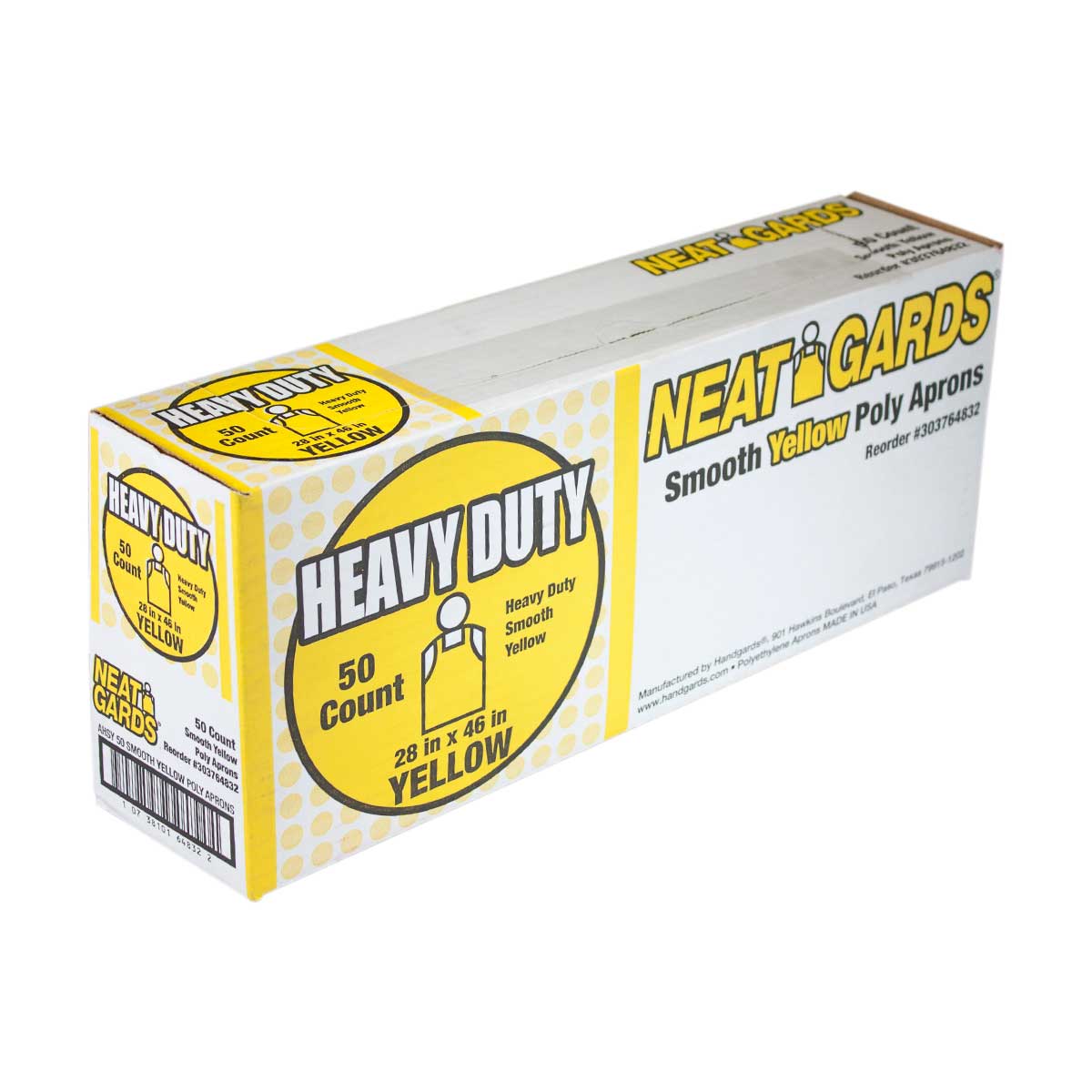 Handgards ASHY Yellow Heavy Duty Smooth Polyethylene Apron, 28 x 46 ...