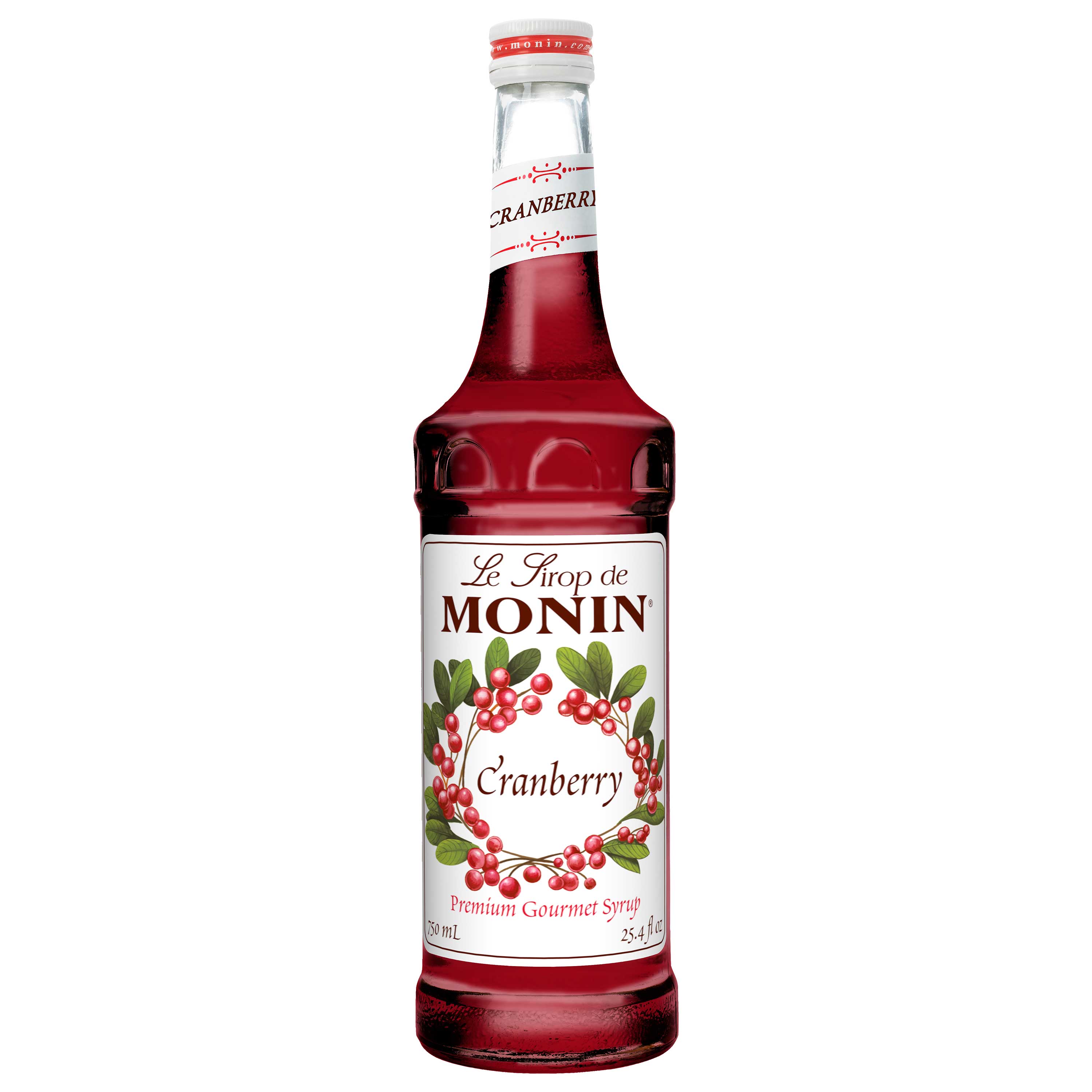 Monin Glass Cranberry Flavor Syrup, 750 Milliliter -- 12 Case