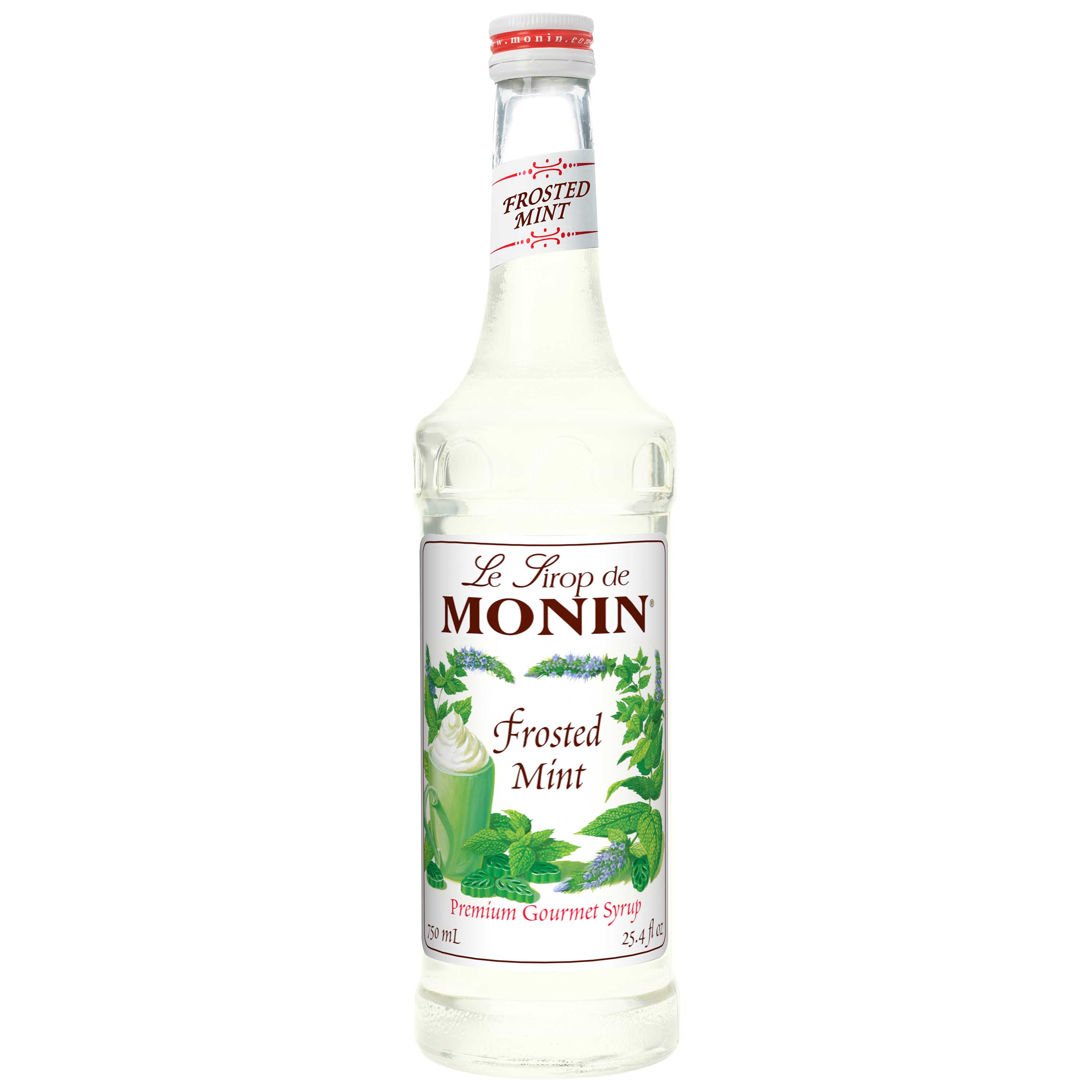 Monin Glass Frosted Mint Flavor, 750 Milliliter -- 12 Case