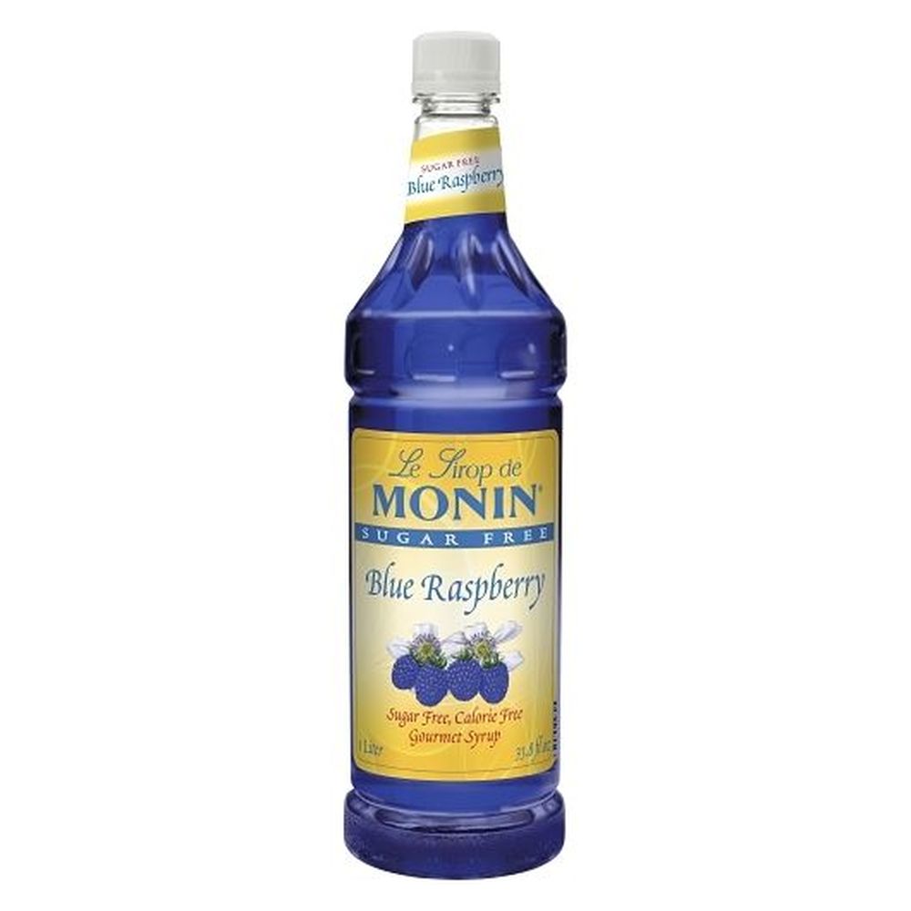 Monin Sugar Free Blue Raspberry Syrup, 1 Liter -- 4 per case