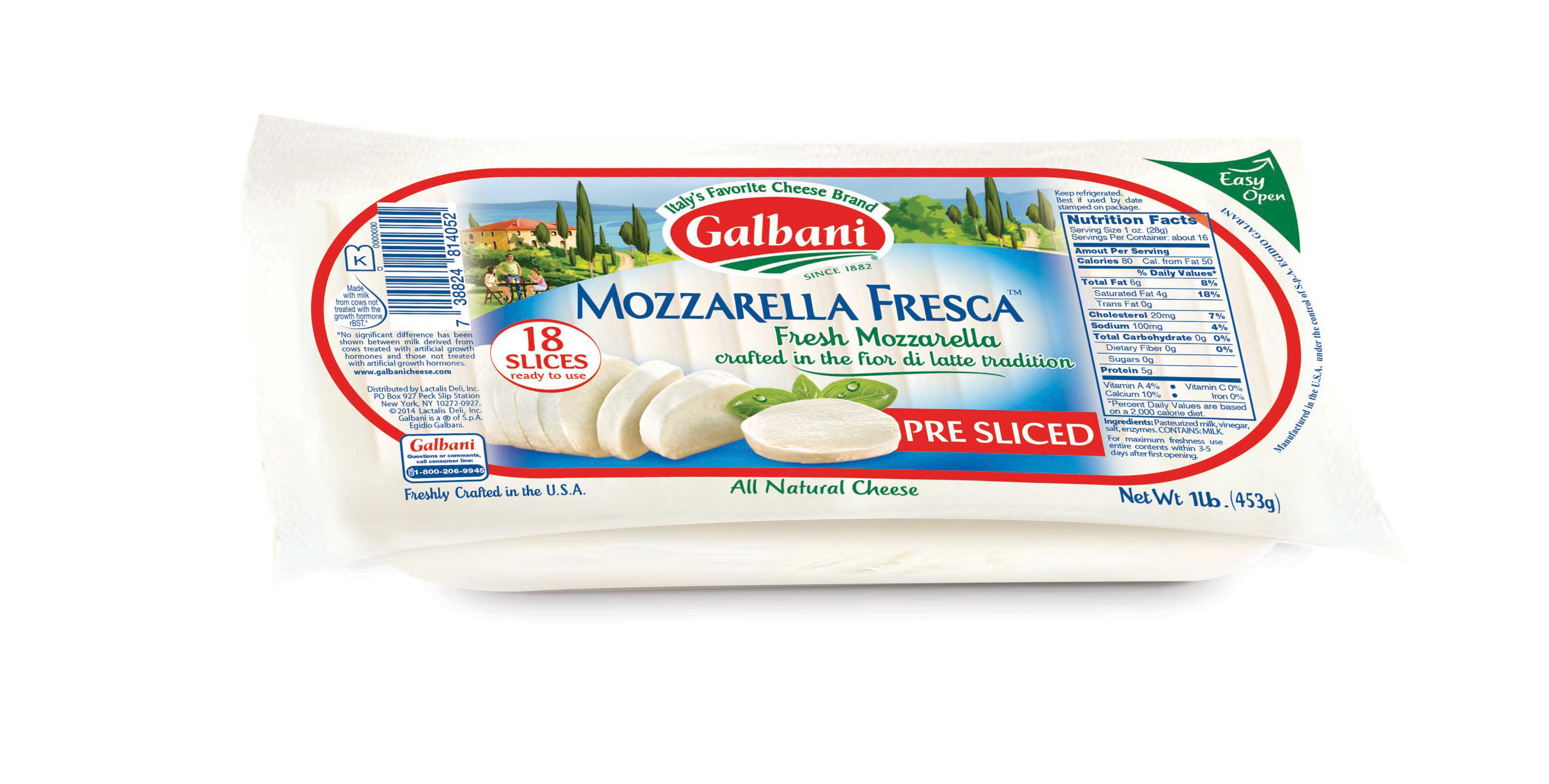 Galbani Fresh Mozzarella Pre-Sliced Log Case | FoodServiceDirect