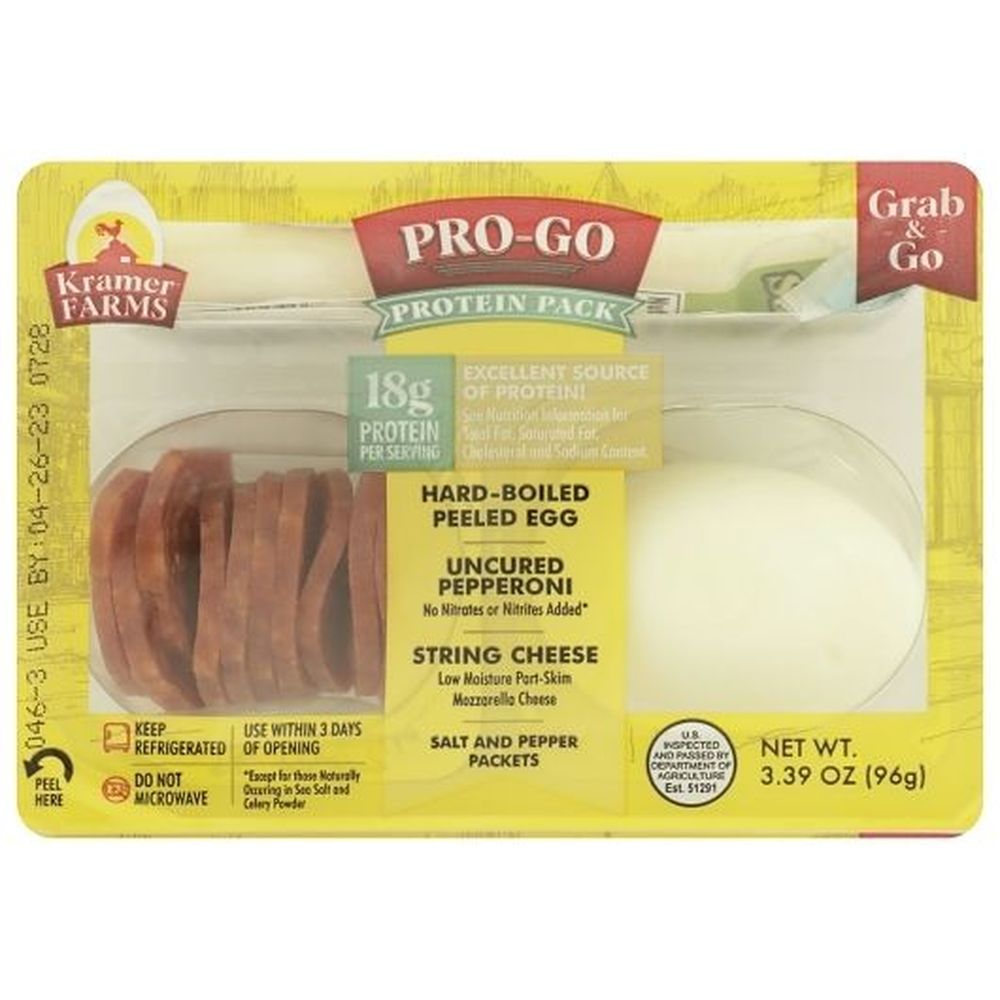 Kramer Farms Pro Go Protein Hard Boiled Peeled Egg with Uncured ...