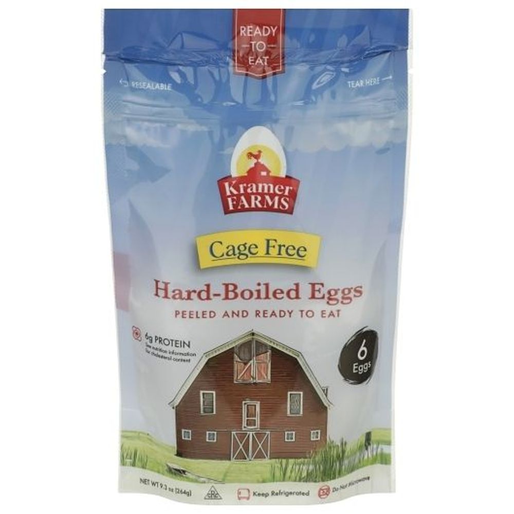 Kramer Farms Cage Free Peeled Hard Boiled Eggs - Stand Up Pouch, 6 ...