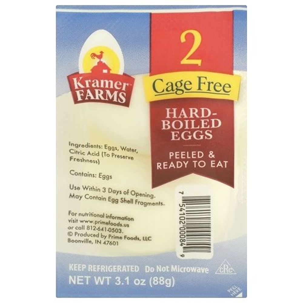 Kramer Farms Cage Free Hard Boiled Eggs, 2 count -- 16 per case